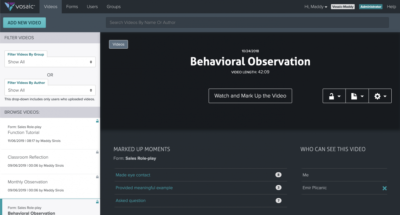 Vosaicの動画（ビデオ）ページの説明 - Vosaic™